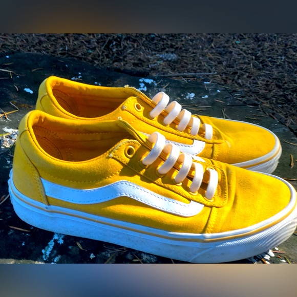 Vans | Shoes | Vans Womens Yellow White Ward 5074 Casual Shoes Sneakers ...